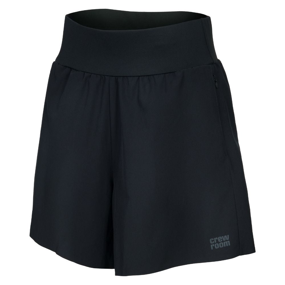 Women's Long Lightweight Shorts Black | Womens Shorts | Crewroom